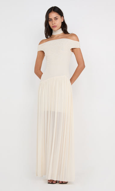 DEIJA OFFSHOULDER MAXI DRESS - BUTTERCREAM – BEC + BRIDGE US