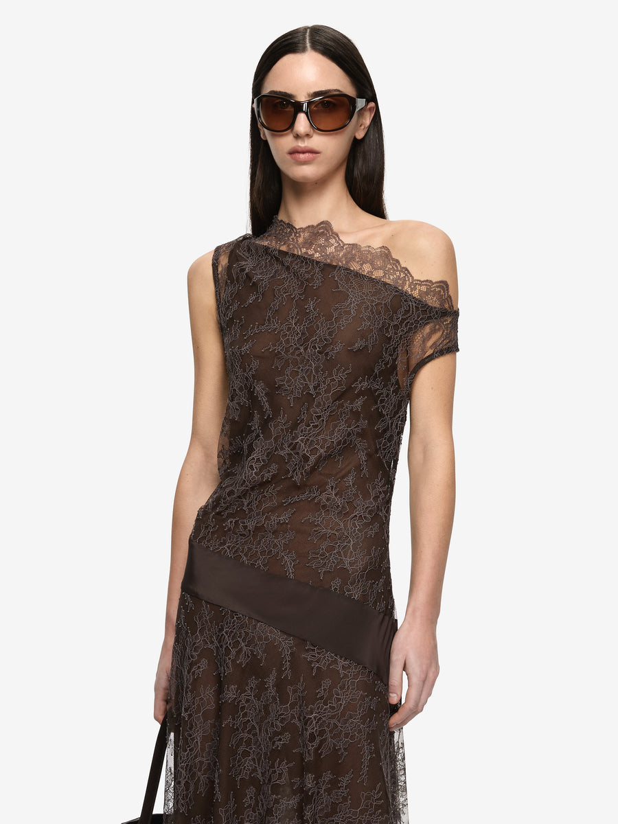 MARIKA ASYM DRESS - COFFEE – BEC + BRIDGE US