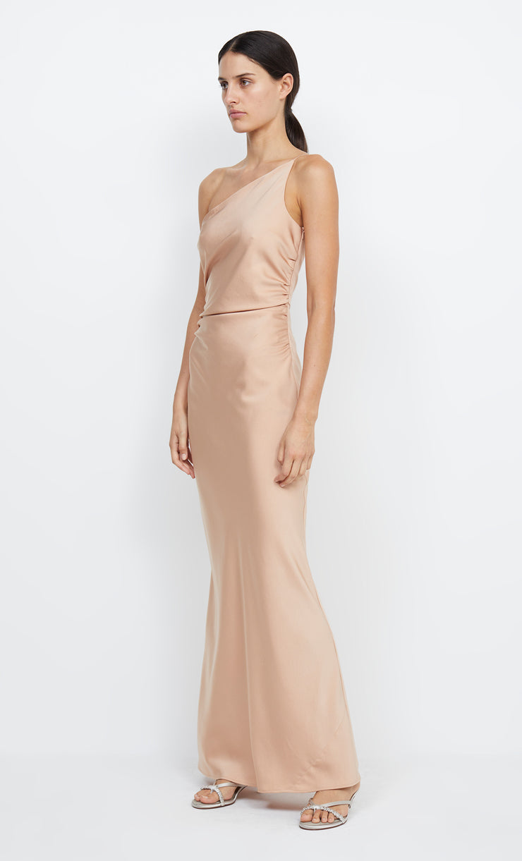 ETERNITY ASYM MAXI DRESS - ROSE GOLD – BEC + BRIDGE US