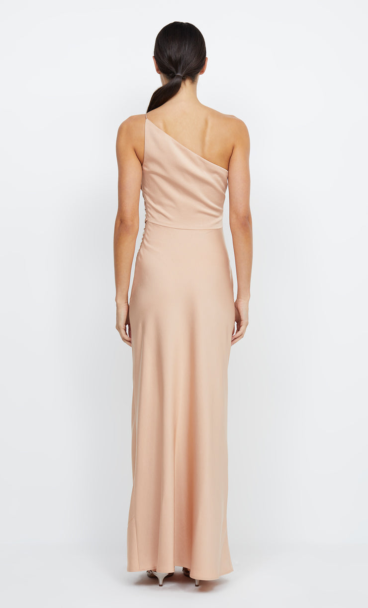 ETERNITY ASYM MAXI DRESS - ROSE GOLD – BEC + BRIDGE US