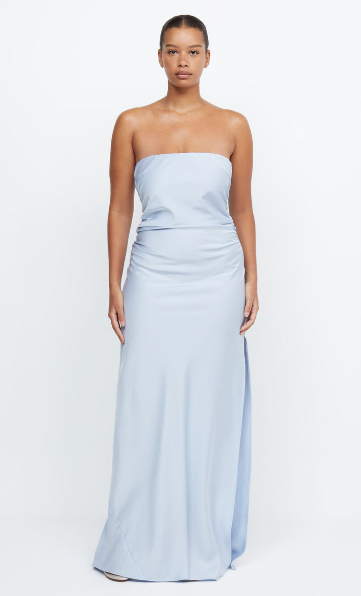 ETERNITY STRAPLESS MAXI - DUSTY BLUE – BEC + BRIDGE US