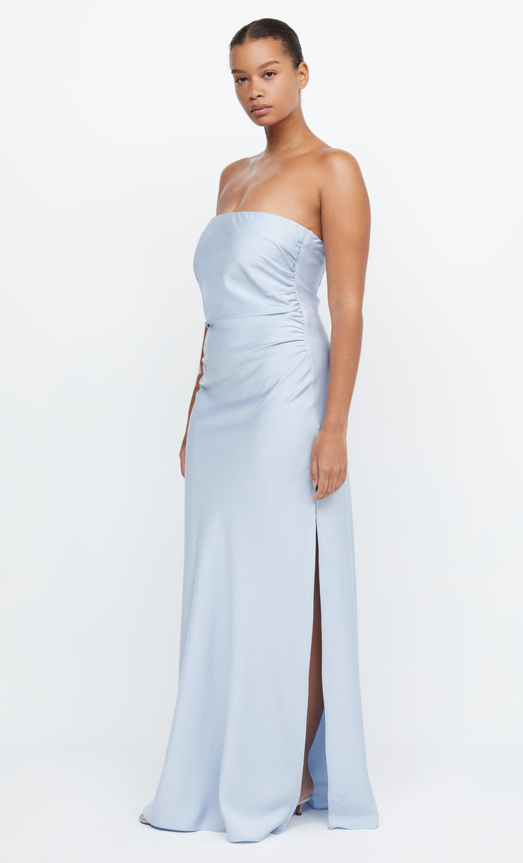 ETERNITY STRAPLESS MAXI - DUSTY BLUE – BEC + BRIDGE US